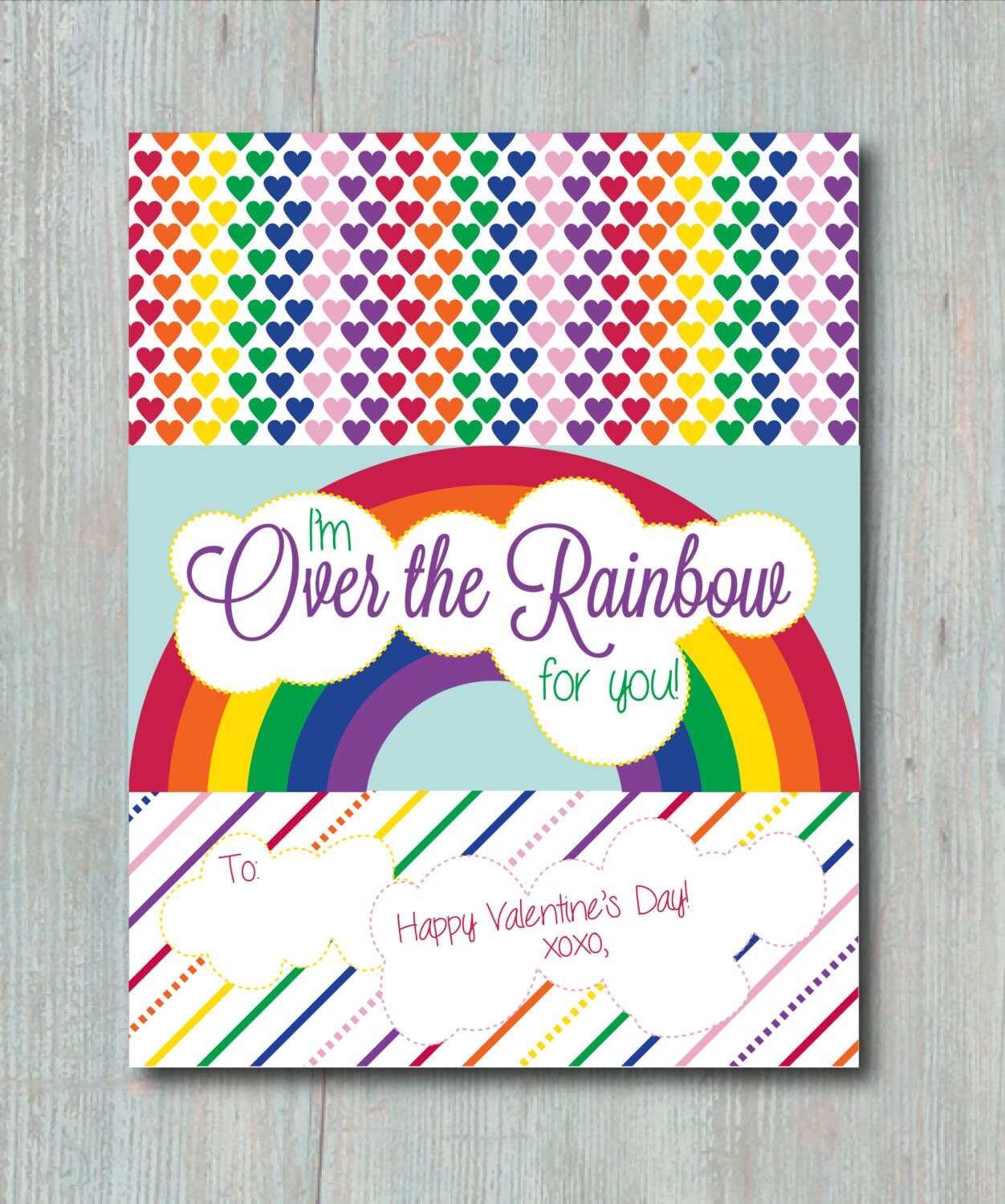 EDITABLE Candy Bar Wrapper "i'm Over the Rainbow for You" - CUSTOMIZE ...