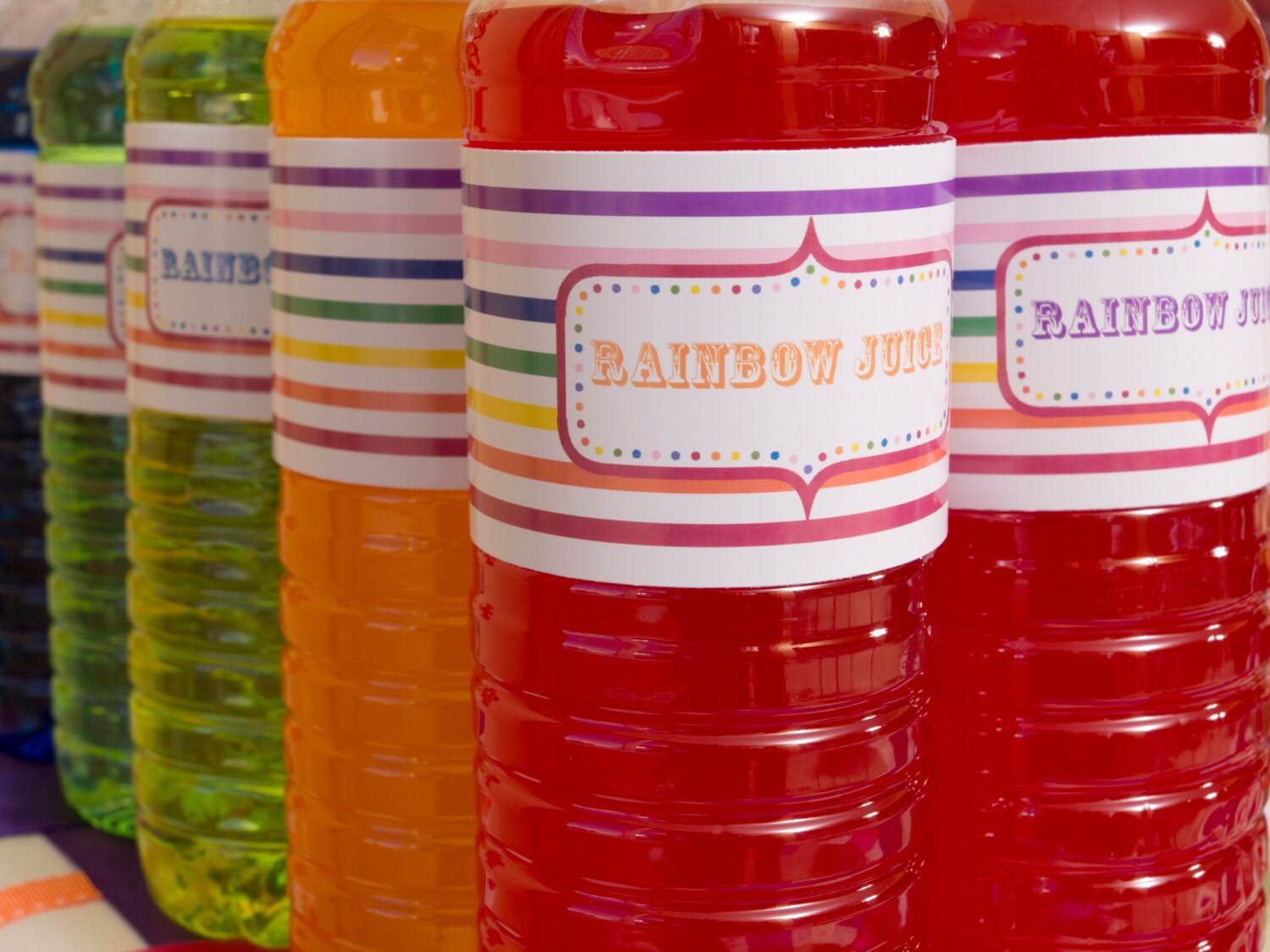 Rainbow Party Food Label SET Printables Food/Buffet Labels | Etsy