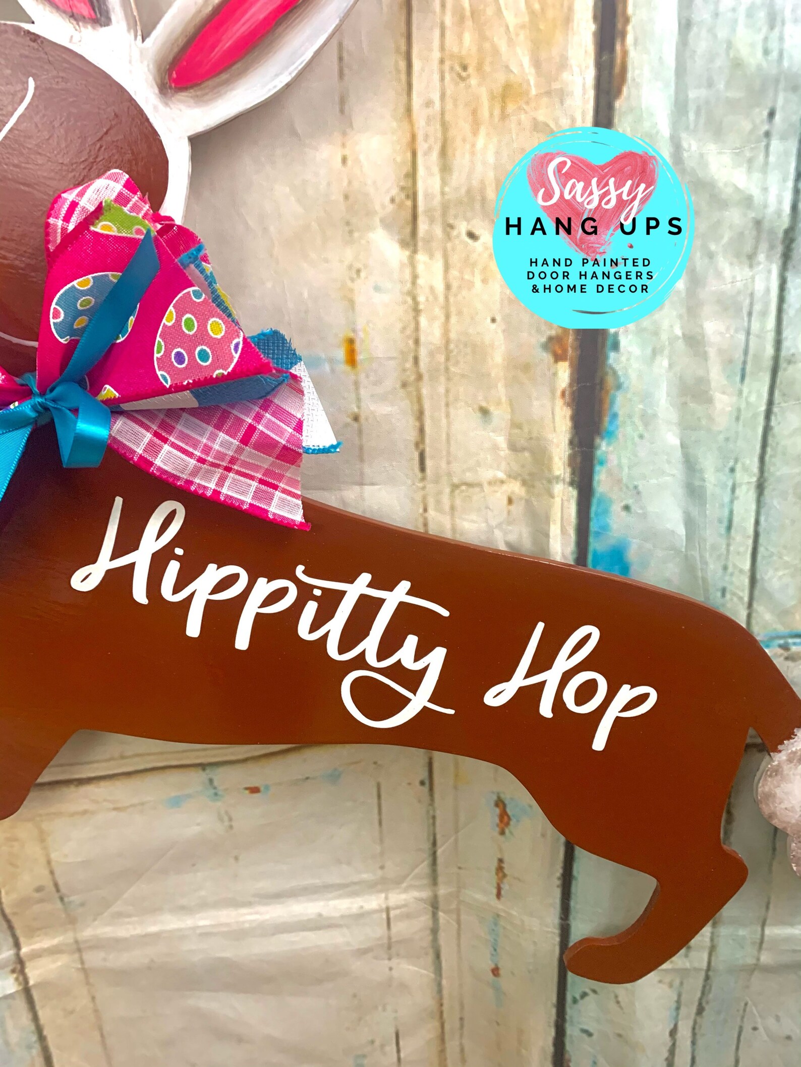 Dachshund Door Hanger, Easter Door Hanger, Easter Dachshund, Easter ...