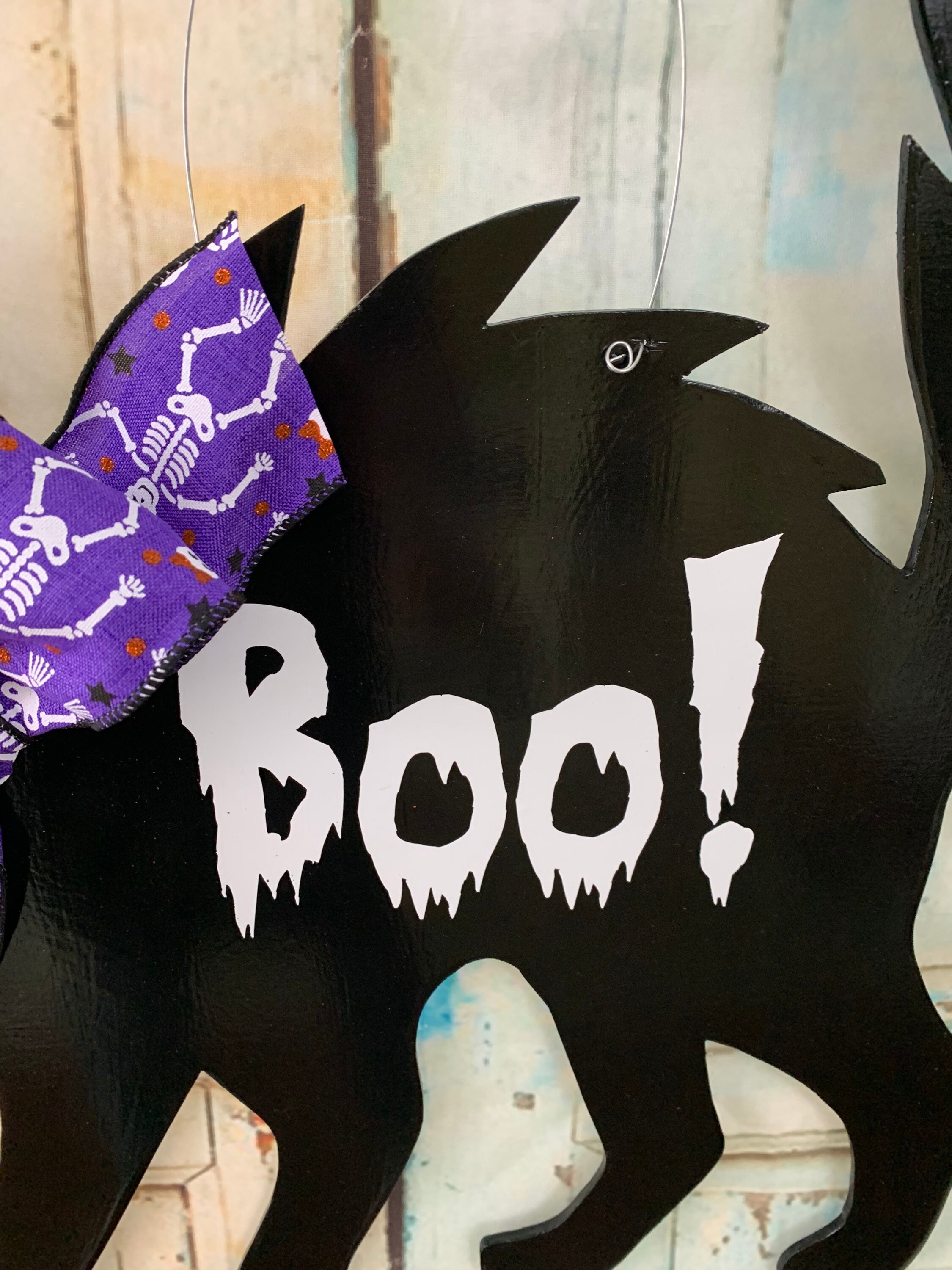Black Cat, Black Cat Door Hanger, Halloween Door Hanger, Halloween Door ...