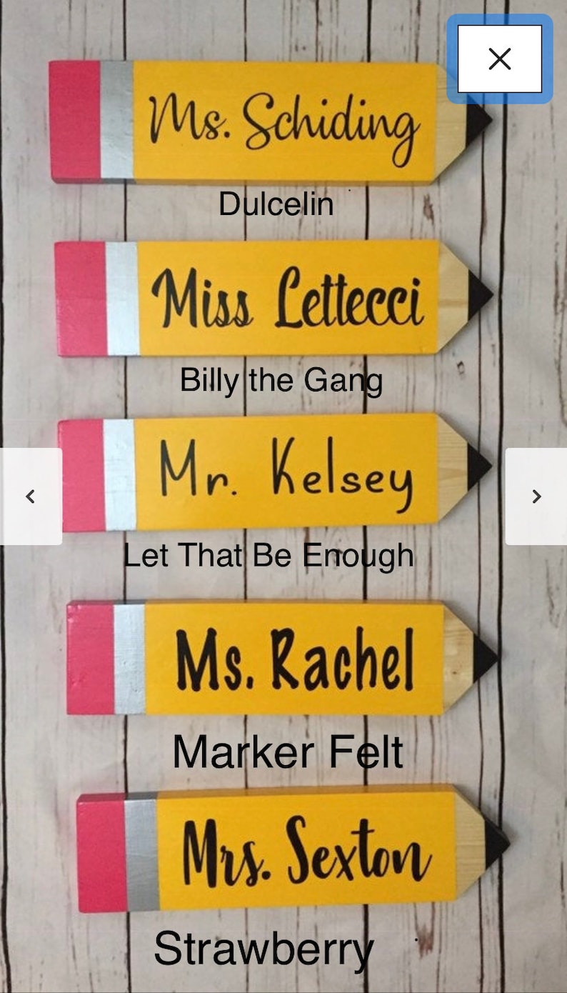 Teacher Sign Teacher Pencil Sign Teacher Christmas Gift | Etsy