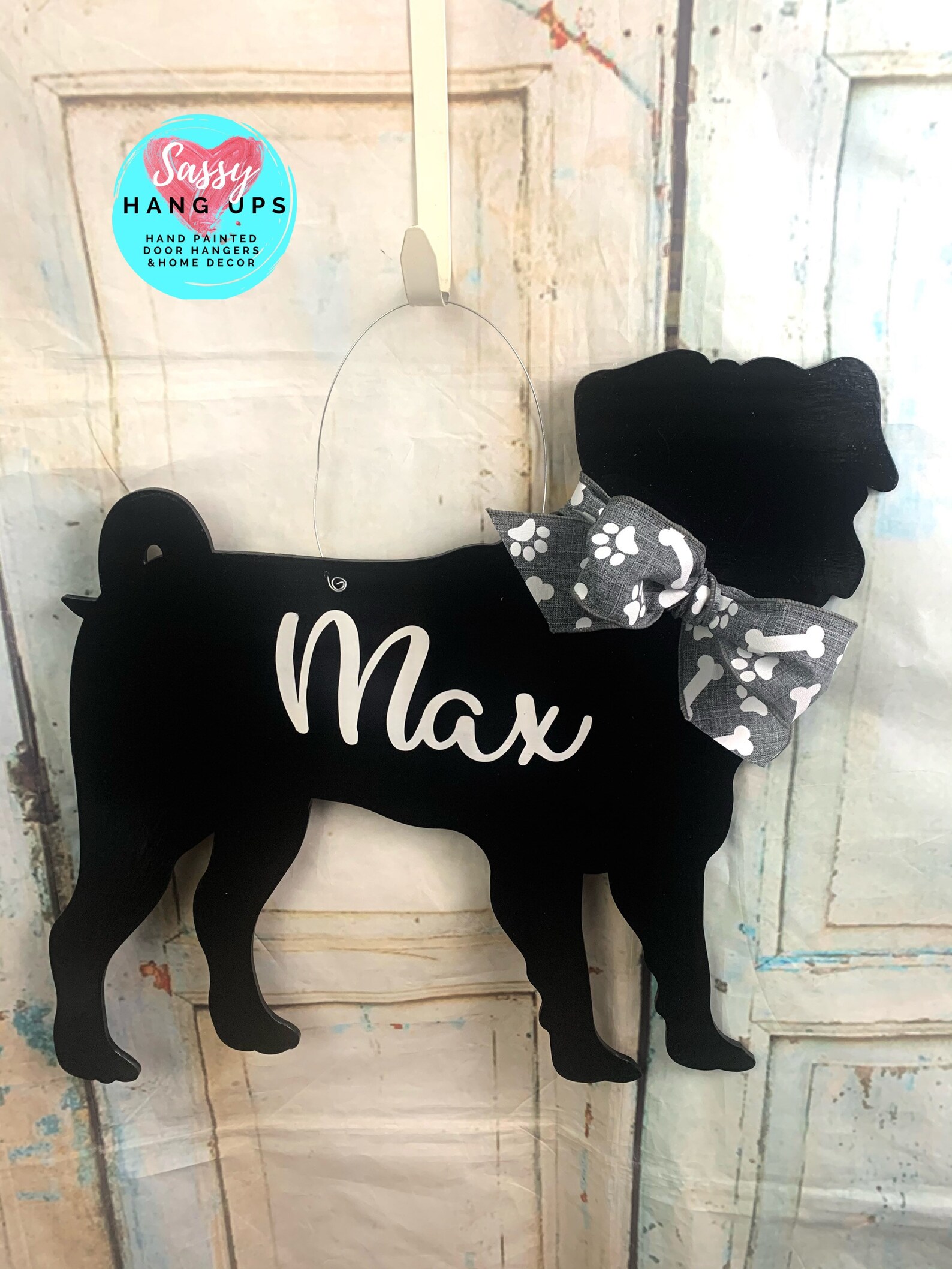 Pug Dog Pug Door Hanger Pug Decal Pug Welcome Sign Pug | Etsy