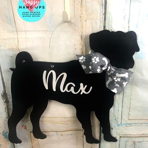 Pug Dog, Pug Door Hanger, Pug Decal, Pug Welcome Sign, Pug Wreath, Pug ...