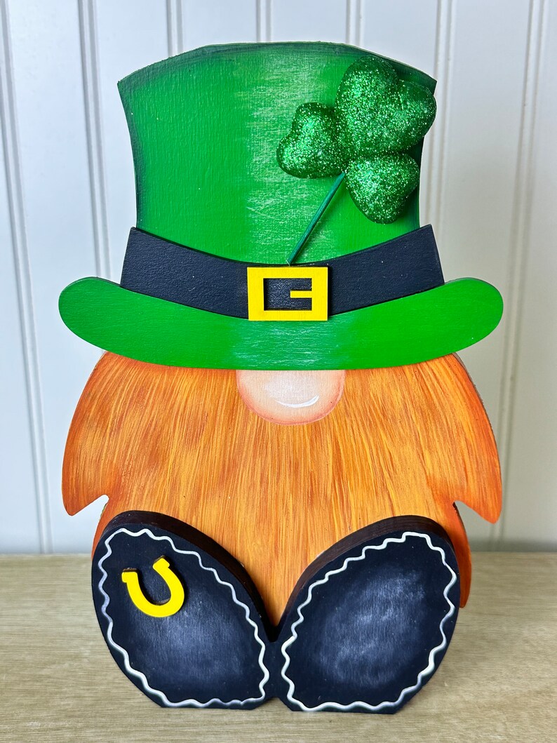 St Patrick Gnome Gnome Shelf Sitter Irish Gnome St Patrick - Etsy