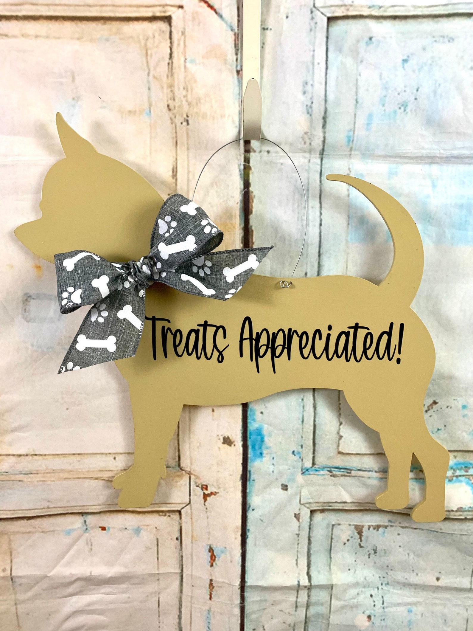 Chihuahua Door Hanger, Dog Door Hanger, Chihuahua Wreath, Chihuahua ...