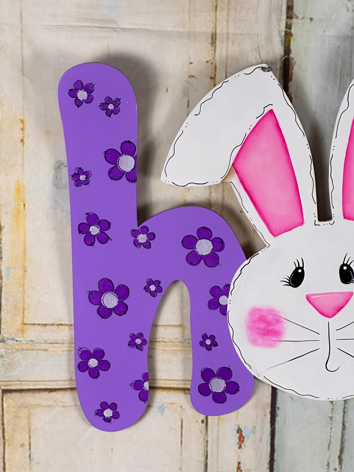 Hop Door Hanger, Easter Door Hanger, Easter Decorations, Easter Bunny ...