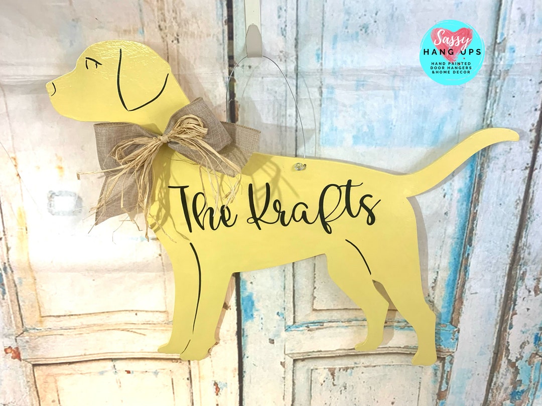 Yellow Labrador Door Hanger, Labrador Dog, Labrador Hanger, Labrador ...