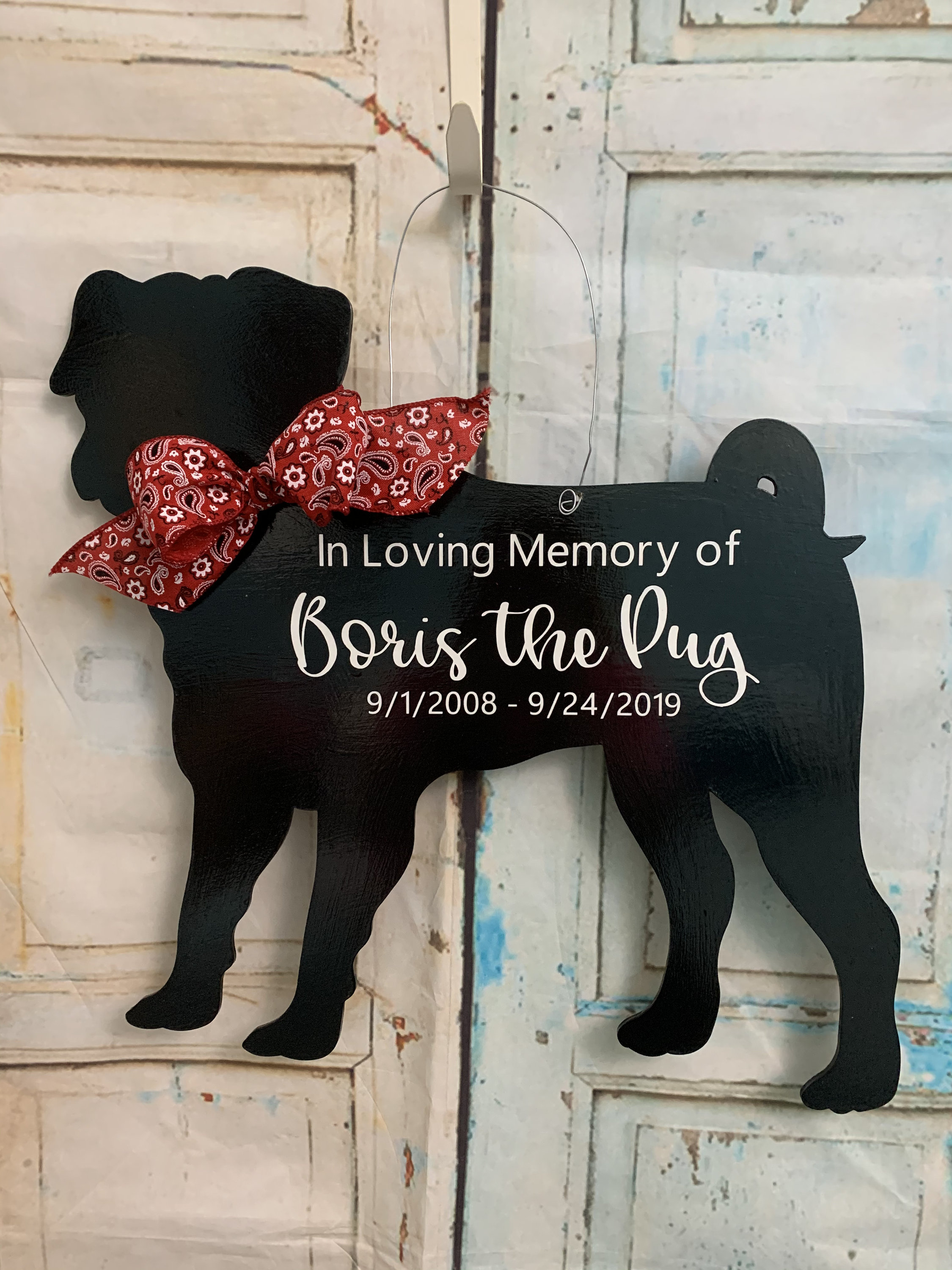 Pug Dog, Pug Door Hanger, Pug Decal, Pug Welcome Sign, Pug Wreath, Pug ...