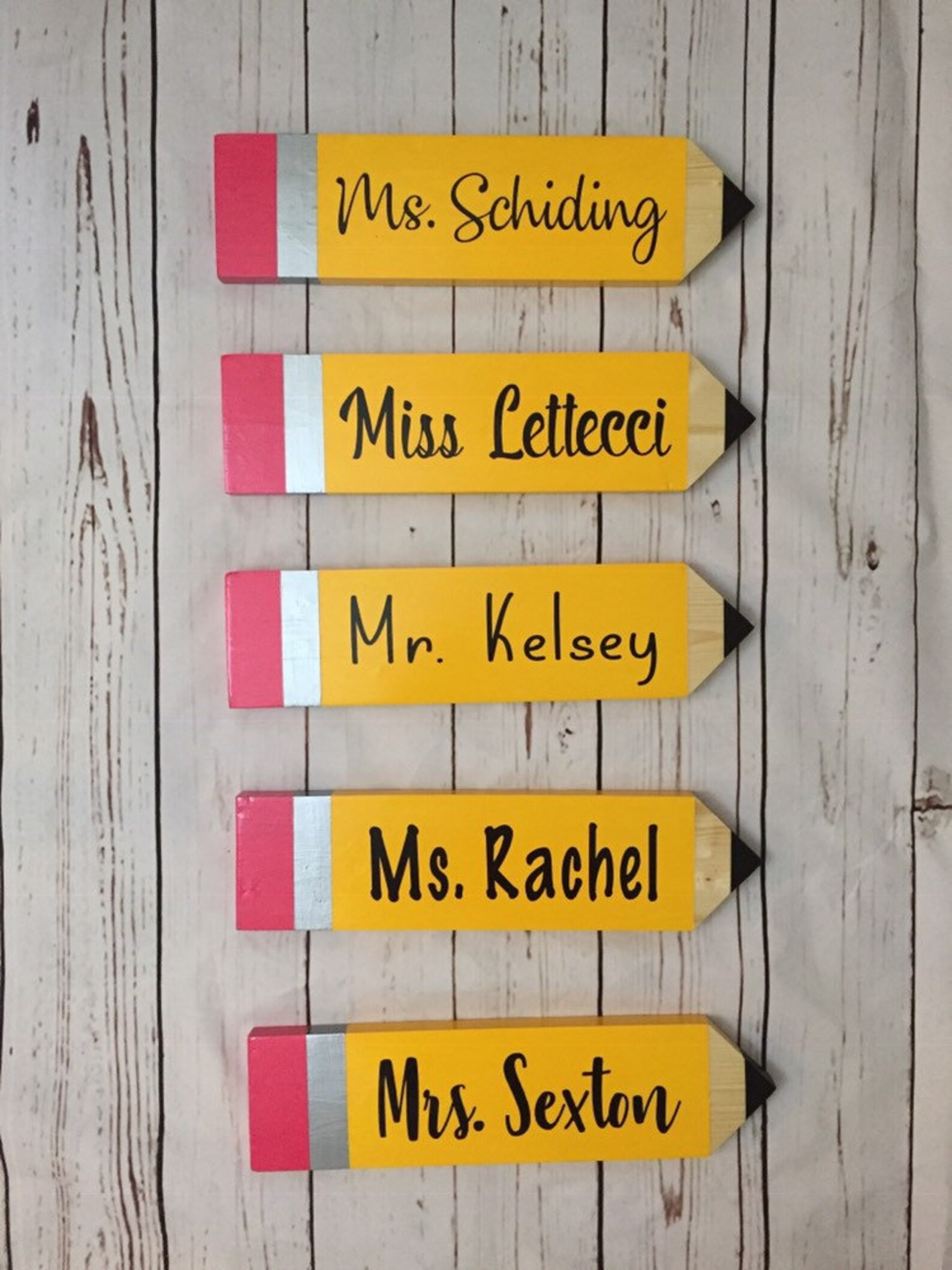 Teacher Sign Teacher Pencil Sign Teacher Christmas Gift | Etsy