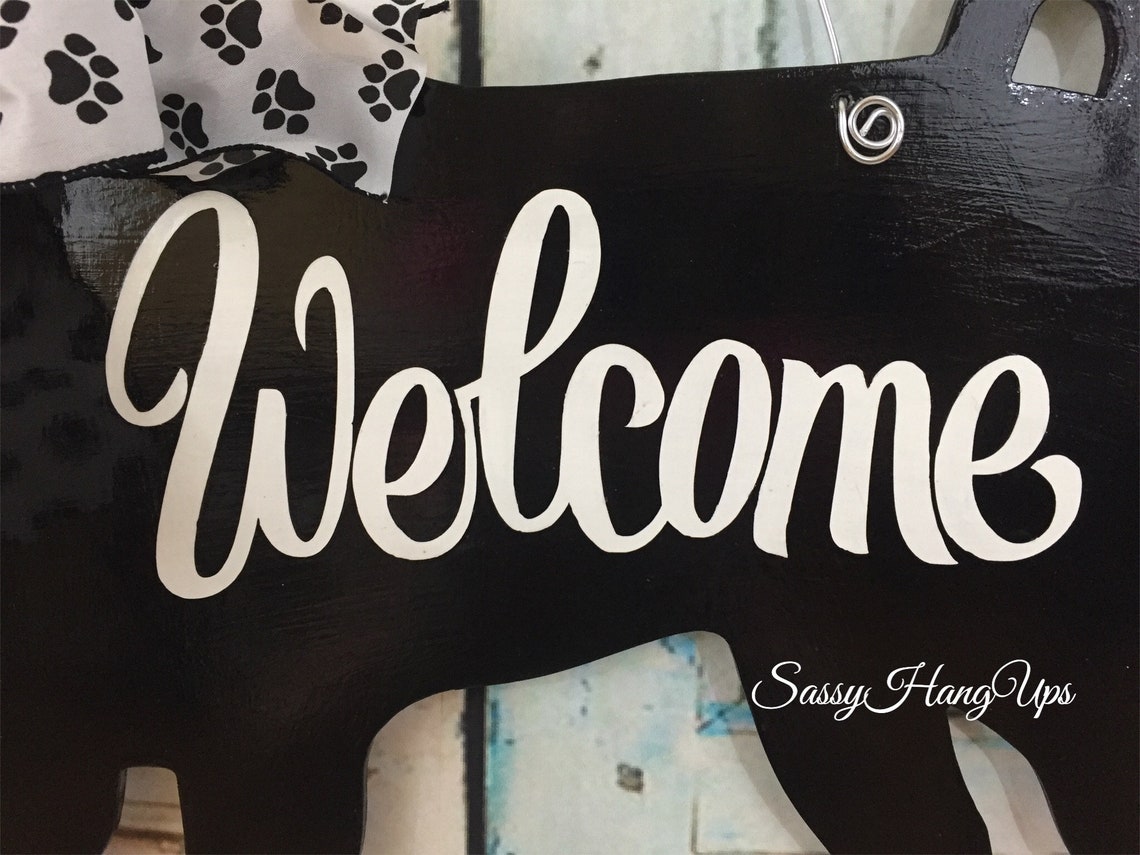 Pug Dog, Pug Door Hanger, Pug Decal, Pug Welcome Sign, Pug Wreath, Pug ...
