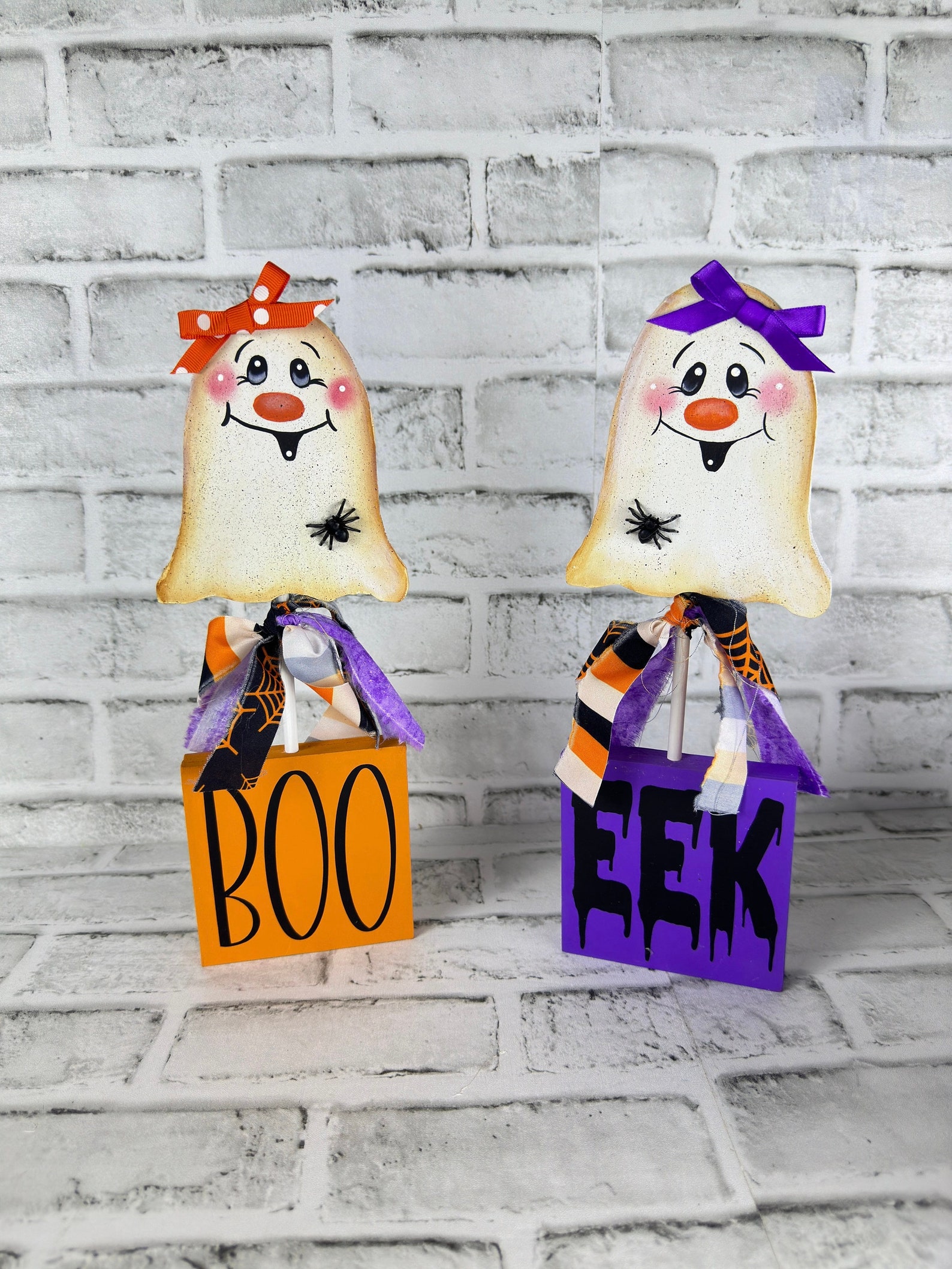 Halloween Decor, Halloween, Ghost, Boo, Eek, Ghost Wood Crafts, Painted ...