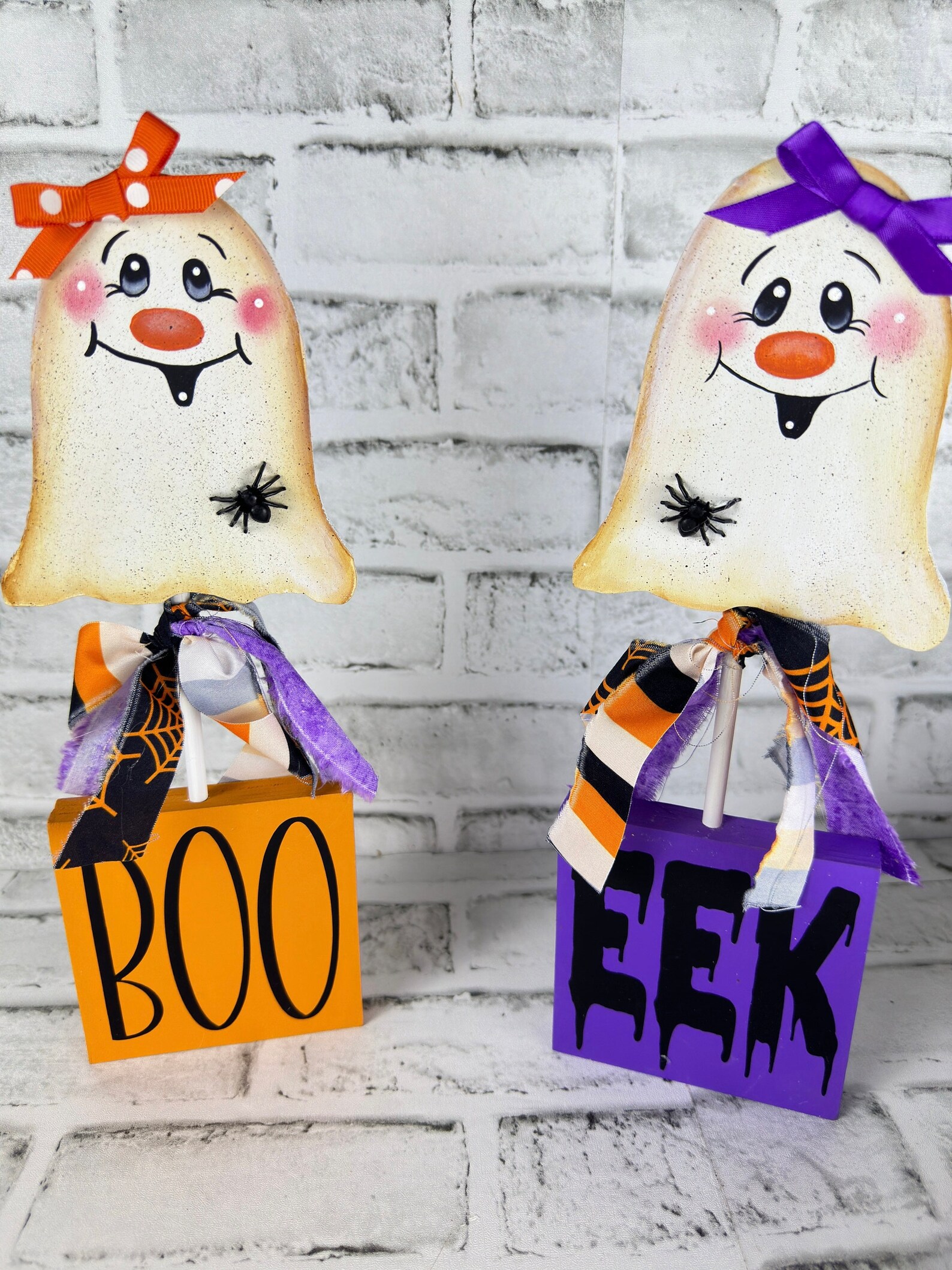 Halloween Decor, Halloween, Ghost, Boo, Eek, Ghost Wood Crafts, Painted ...