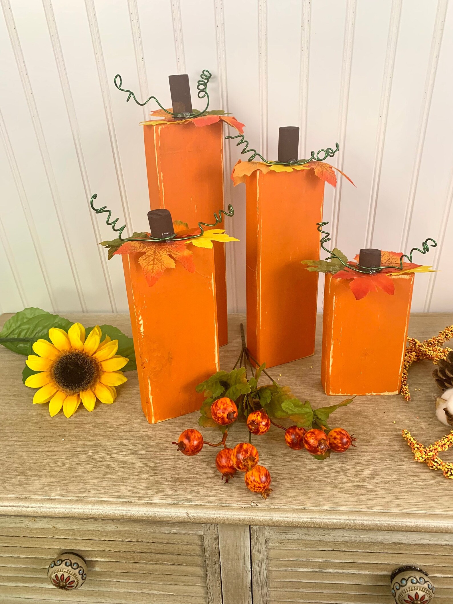 Fall Pumpkin Decor Fall Wood Blocks Pumpkin Wood Blocks - Etsy