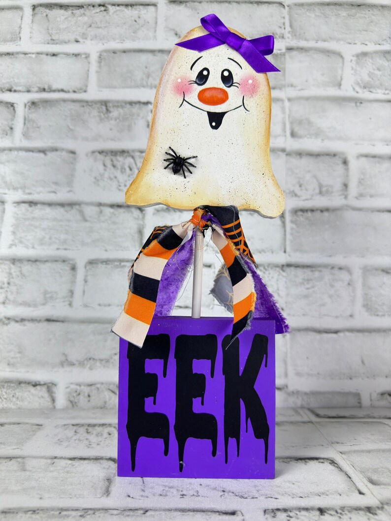 Halloween Decor, Halloween, Ghost, Boo, Eek, Ghost Wood Crafts, Painted ...