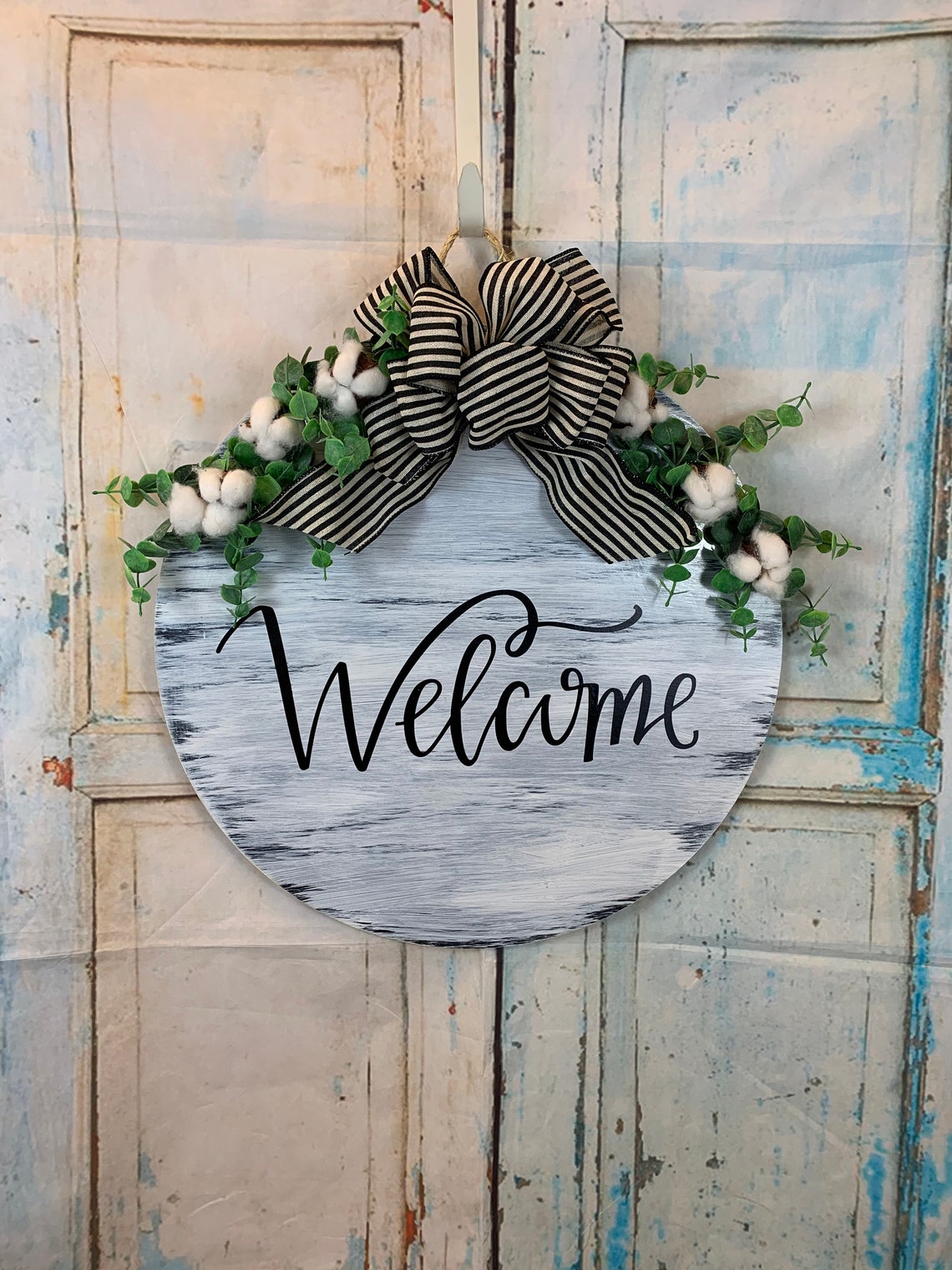 Welcome Round Door Hanger Farmhouse Decor Round Door Hanger | Etsy