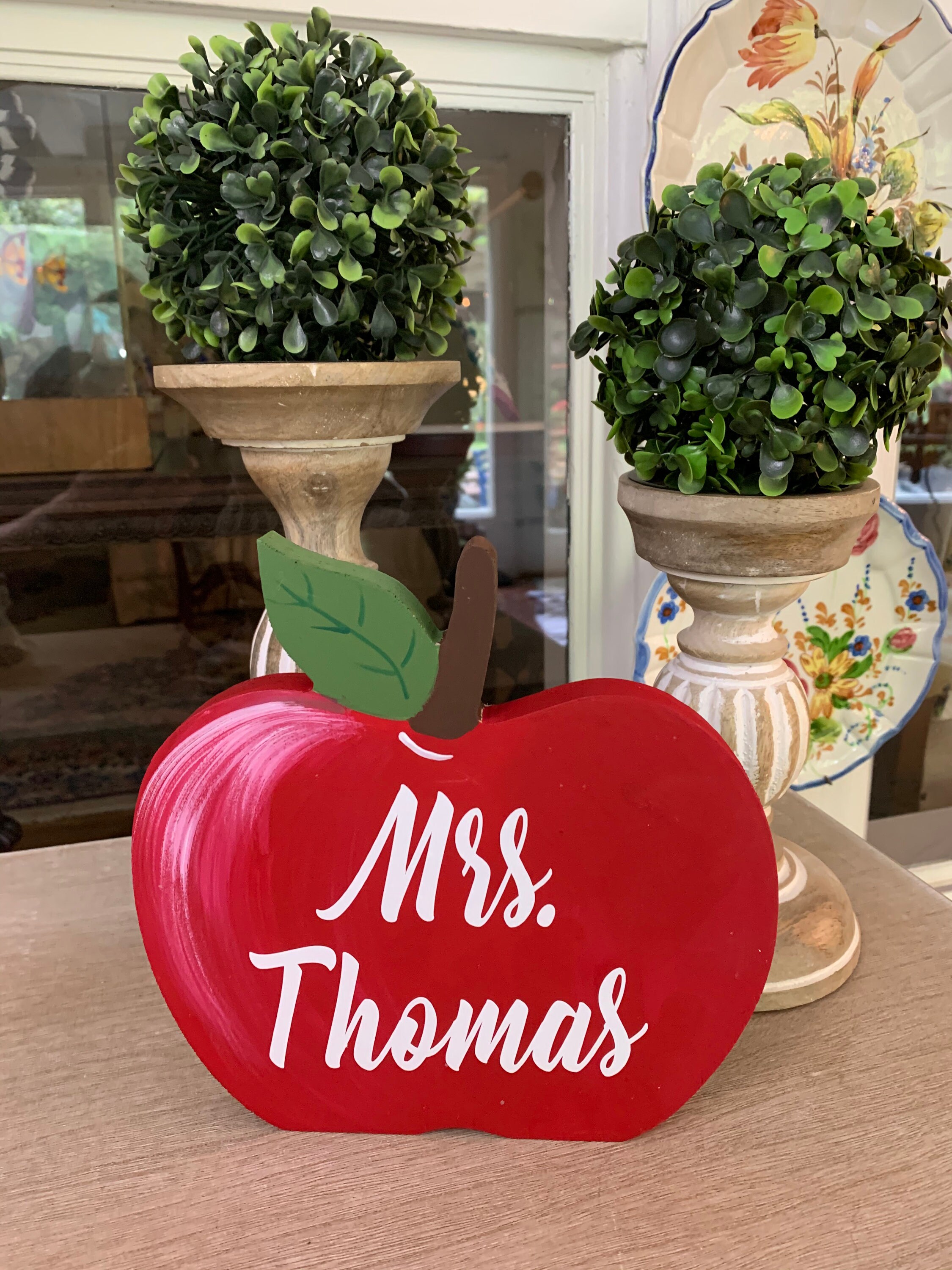 Apple Teacher Sign Apple Sign Teacher Gift Personalized | Etsy