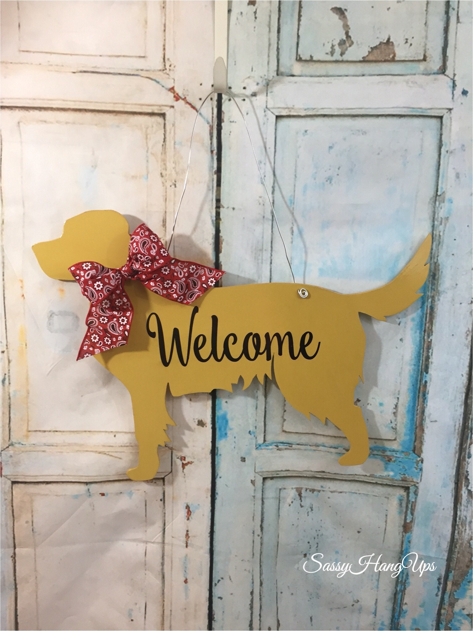 Golden Retriever Door Hanger Dog Door Hanger Golden | Etsy