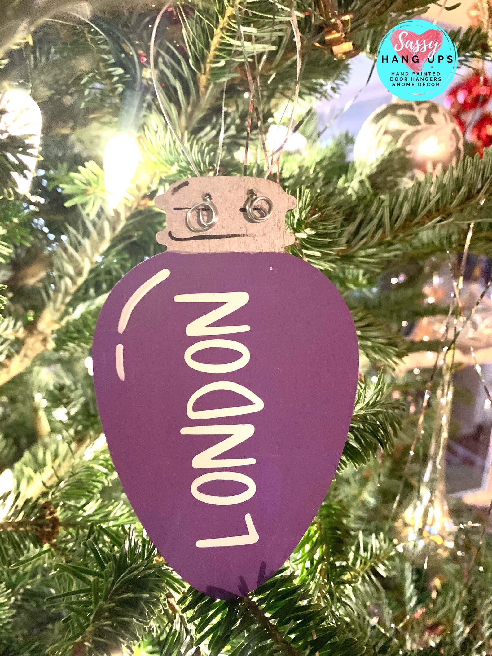 Christmas Ornaments Light Bulb Ornaments Personalized | Etsy