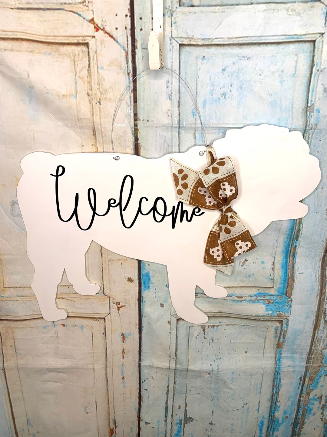 English Bulldog Door Hanger, English Bulldog, English Bulldog Decor ...