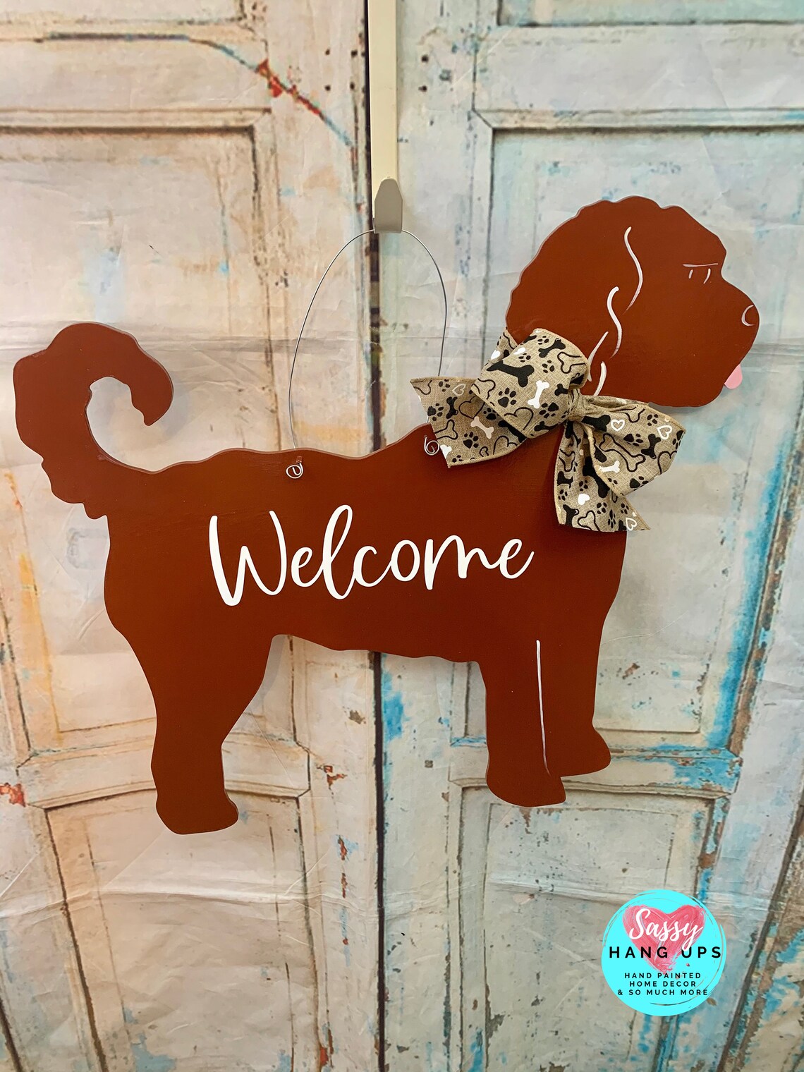 Labradoodle Door Hanger Personalized Labradoodle Door Hanger | Etsy