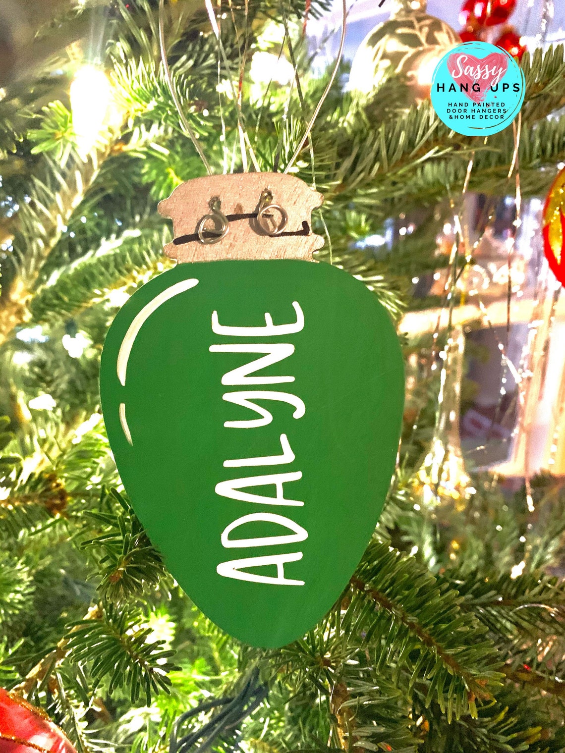 Christmas Ornaments Light Bulb Ornaments Personalized | Etsy