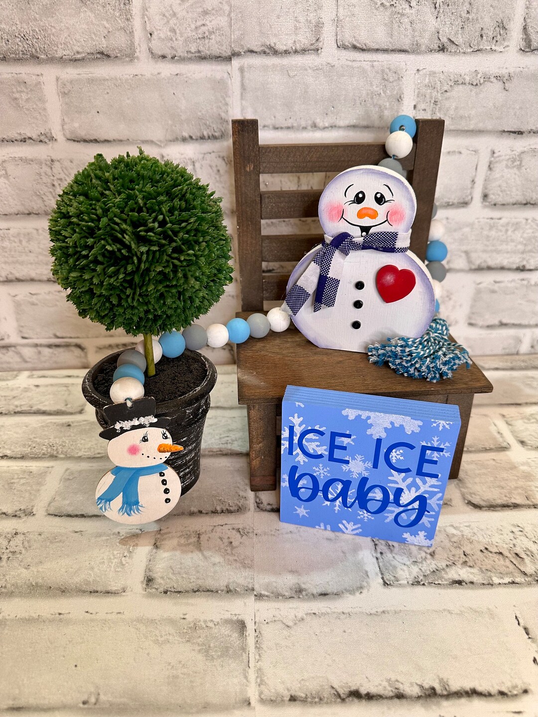 Winter Tier Tray Decor, Winter Coffee Bar Decor, Tier Tray, Let It Snow ...