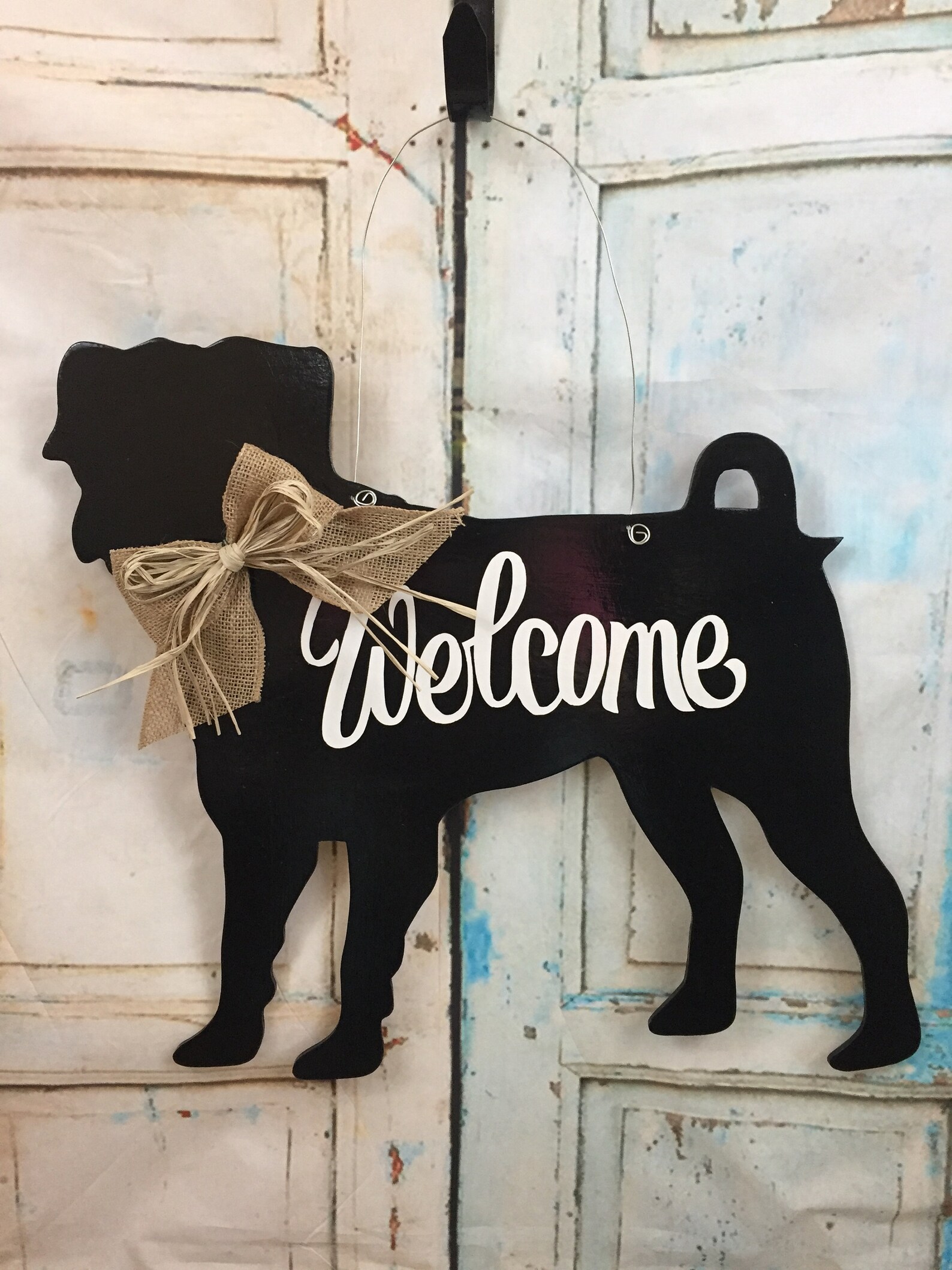 Pug Dog Pug Door Hanger Pug Decal Pug Welcome Sign Pug | Etsy