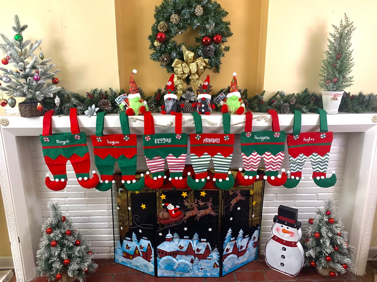 Personalized Christmas Stocking Elf Stocking Elf Pants - Etsy