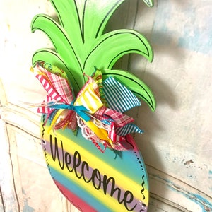 Summer Door Hanger, Pineapple Door Hanger, Welcome Door Hanger ...