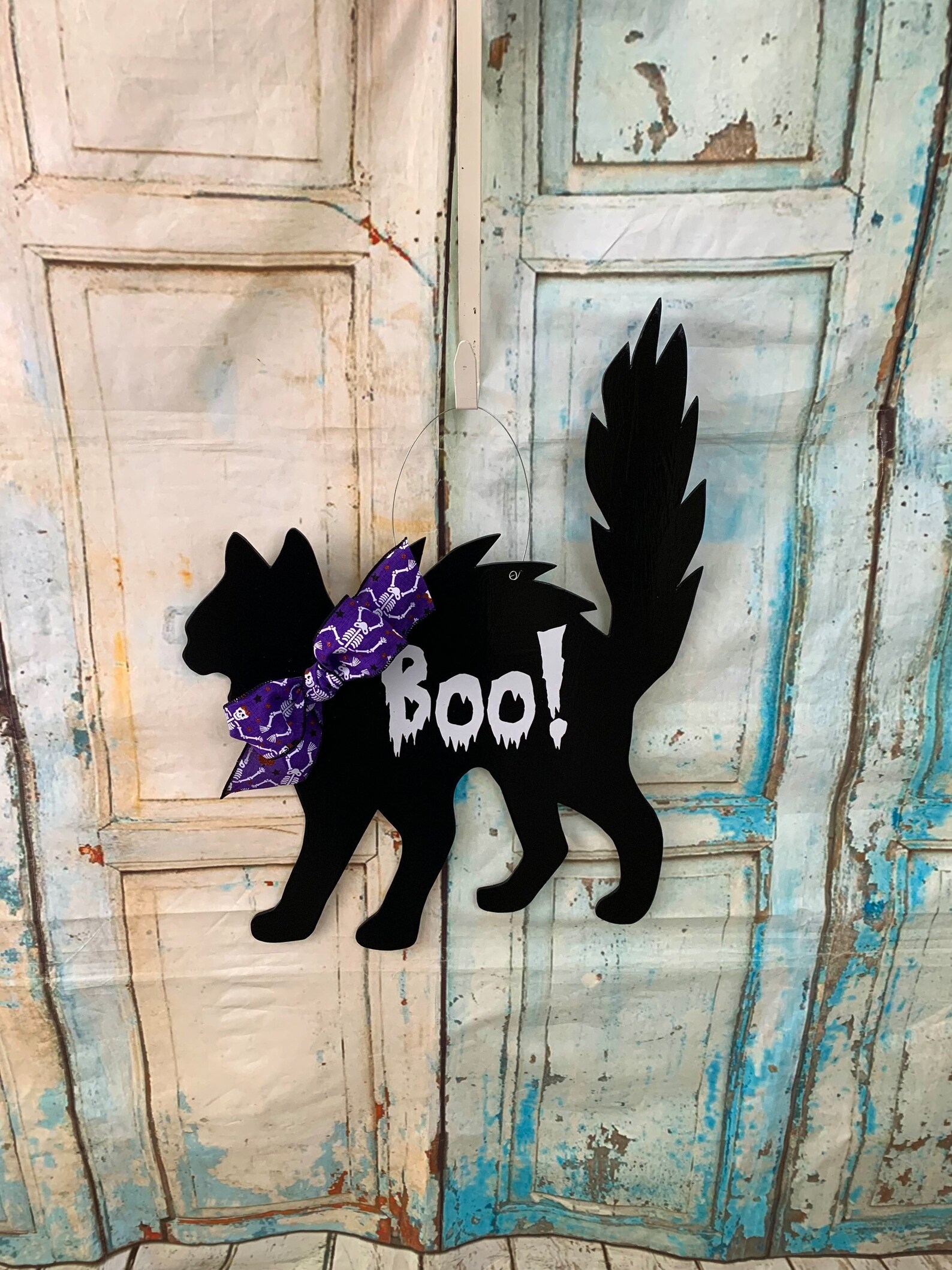 Black Cat Black Cat Door Hanger Halloween Door Hanger - Etsy