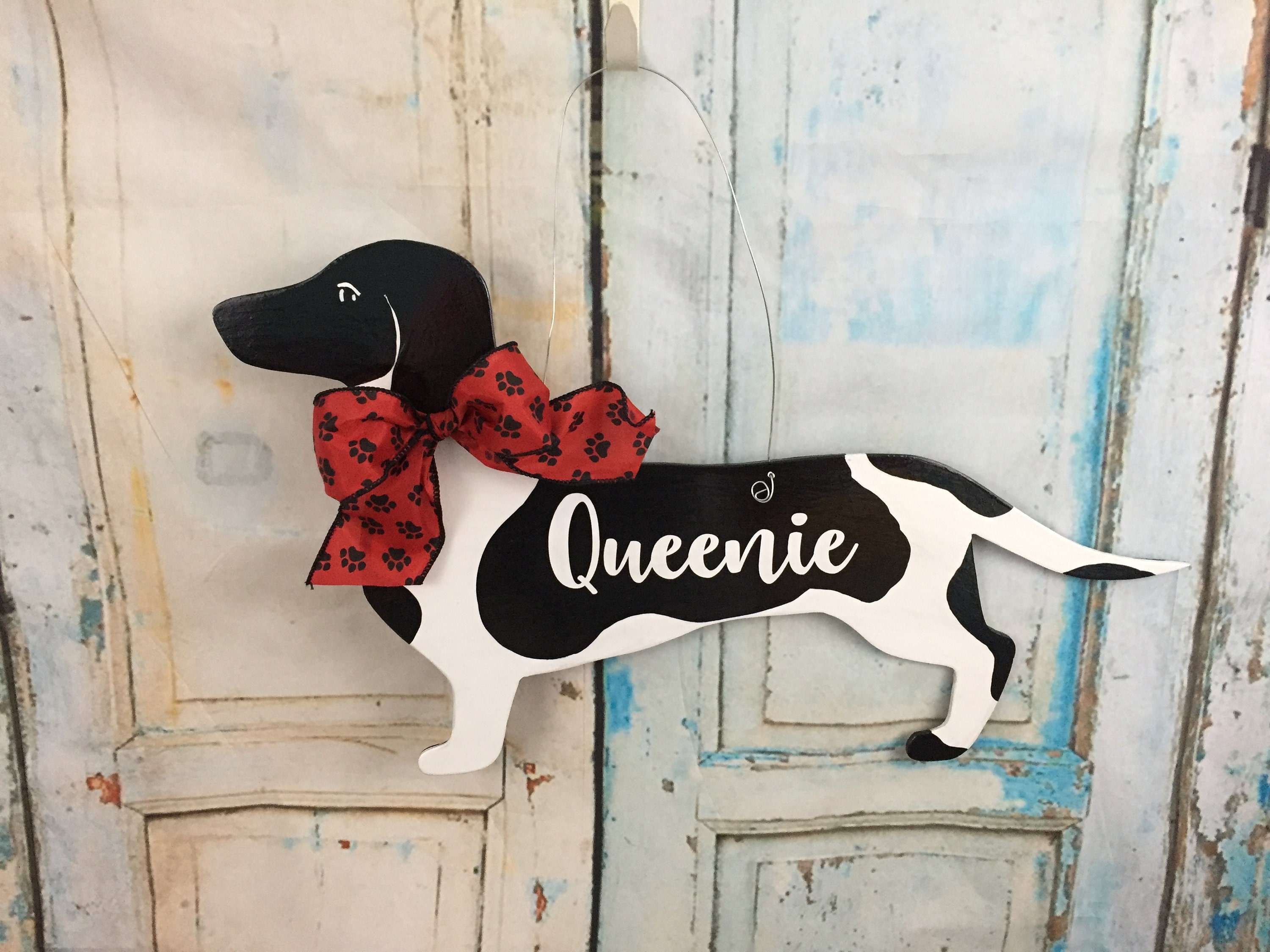 Piebald Dachshund Door Hanger Dog Door Hanger Dog Door | Etsy