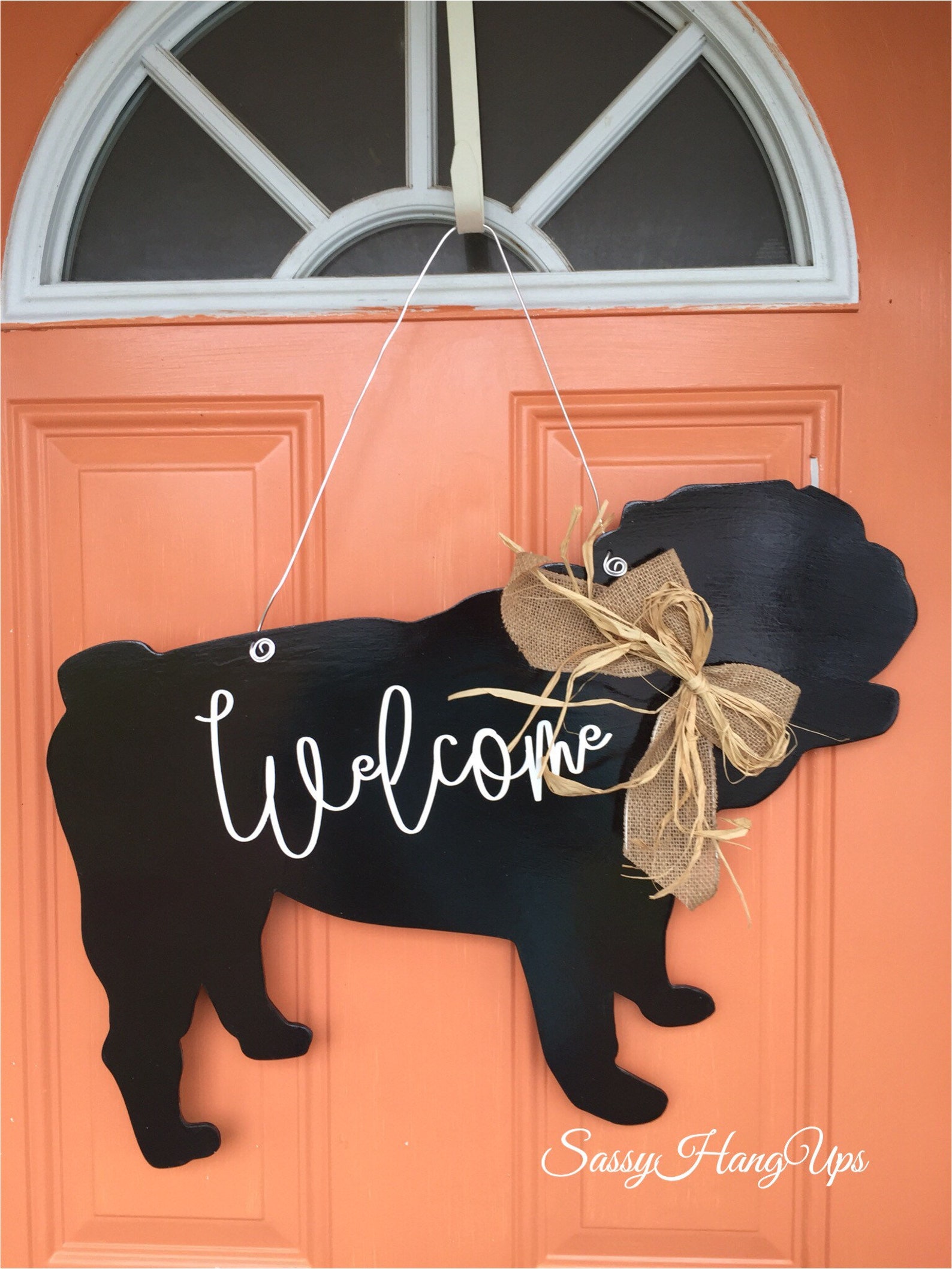 English Bulldog Door Hanger, English Bulldog, English Bulldog Decor ...