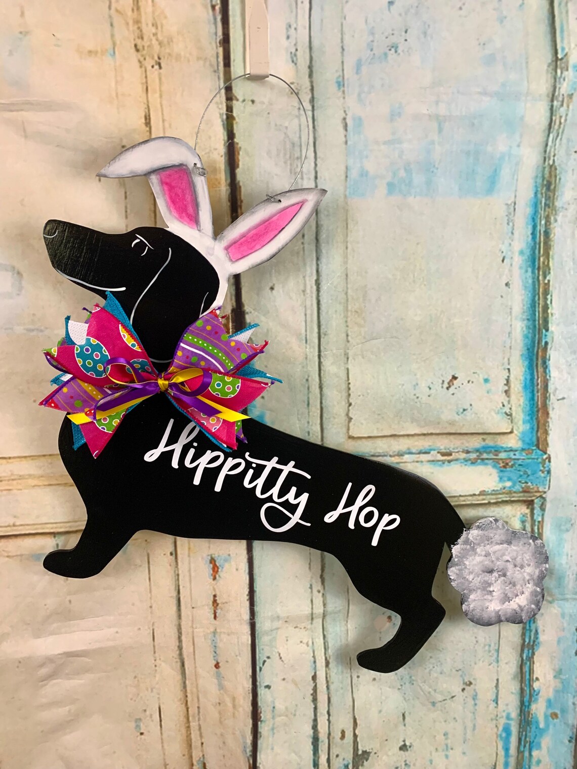 Dachshund Door Hanger, Easter Door Hanger, Easter Dachshund, Easter ...