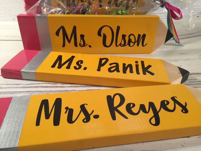 Teacher Sign Teacher Pencil Sign Teacher Christmas Gift | Etsy