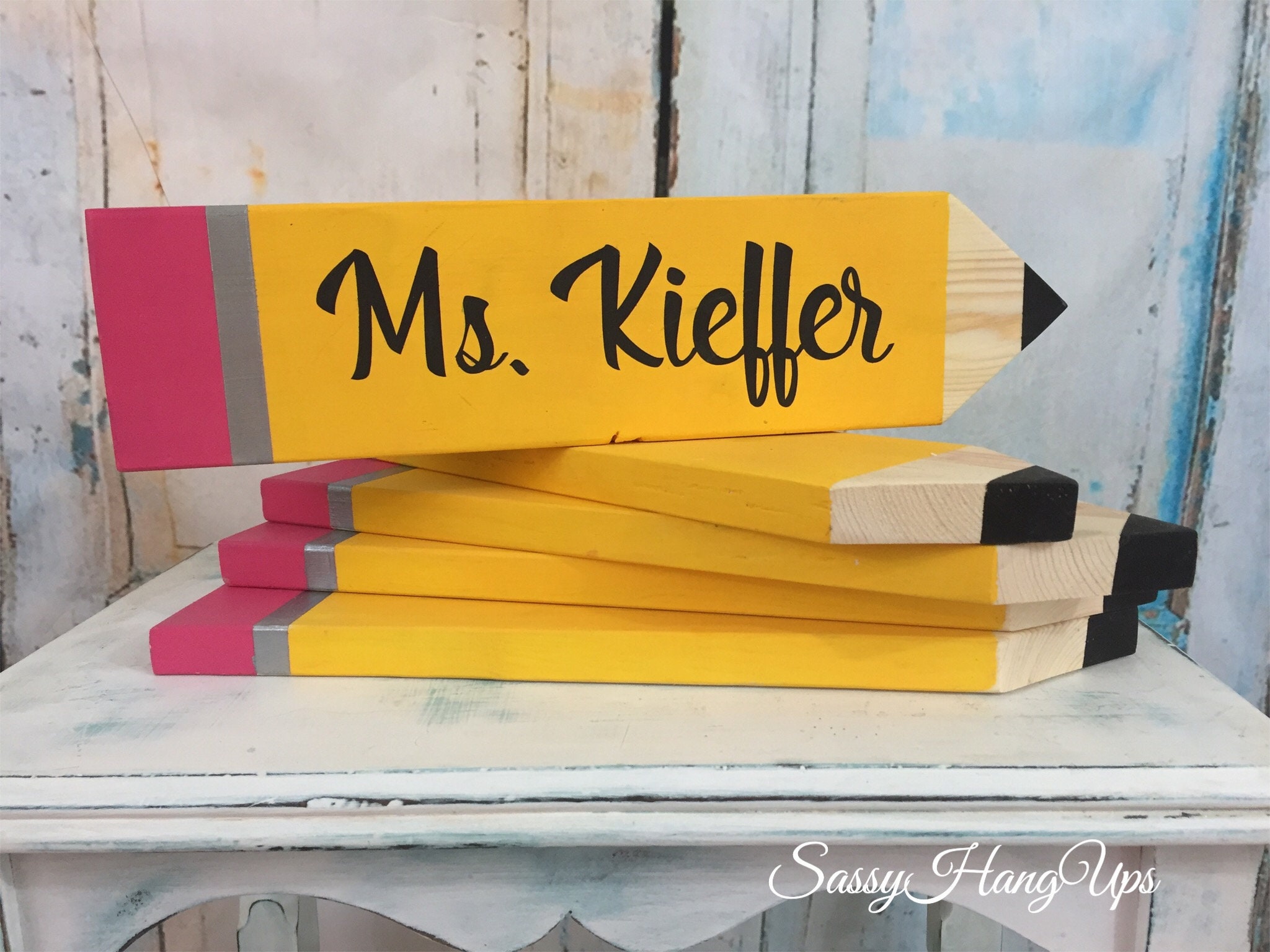 Teacher Sign Teacher Pencil Sign Teacher Christmas Gift | Etsy