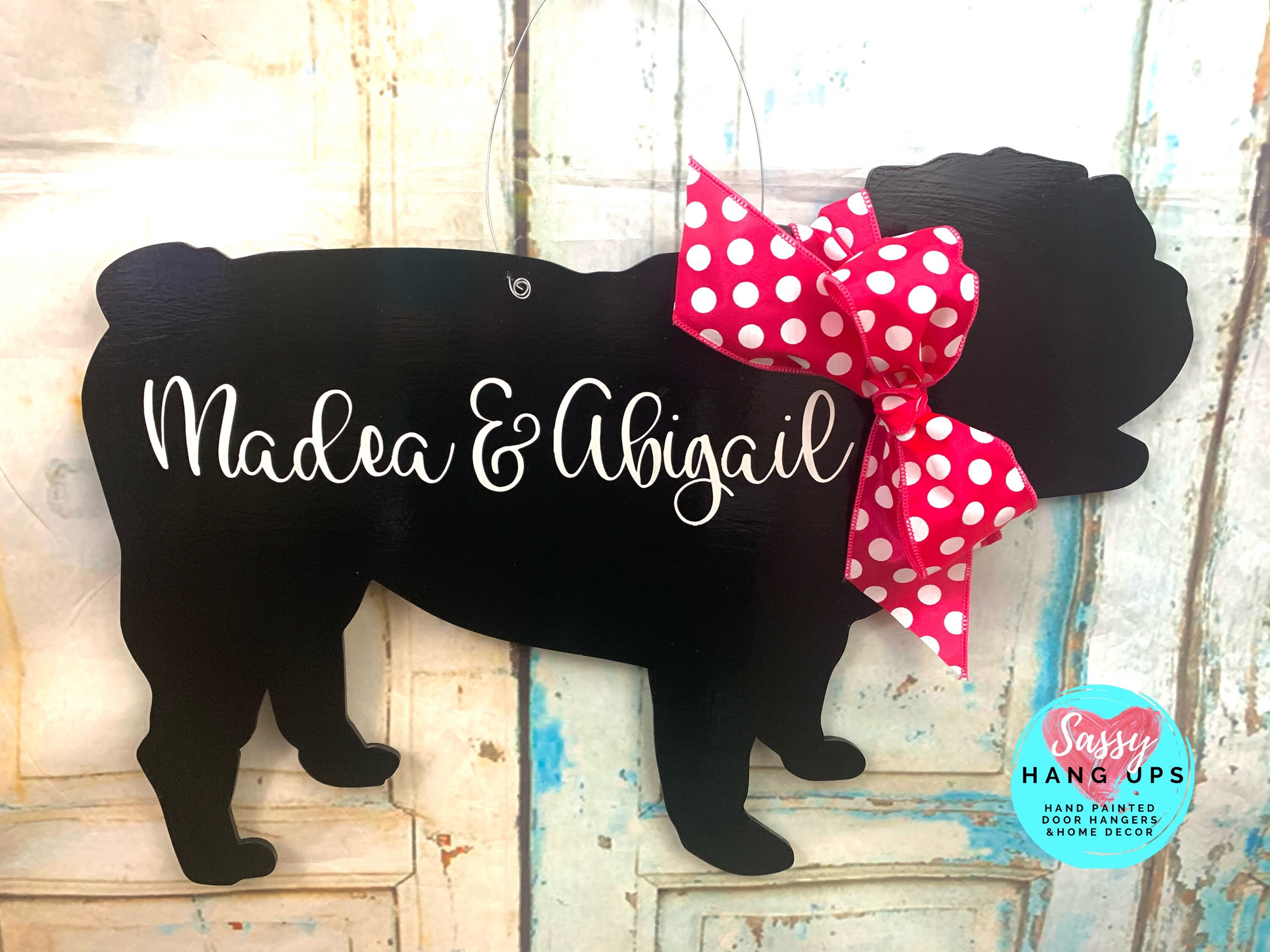 English Bulldog Door Hanger, English Bulldog, English Bulldog Decor ...