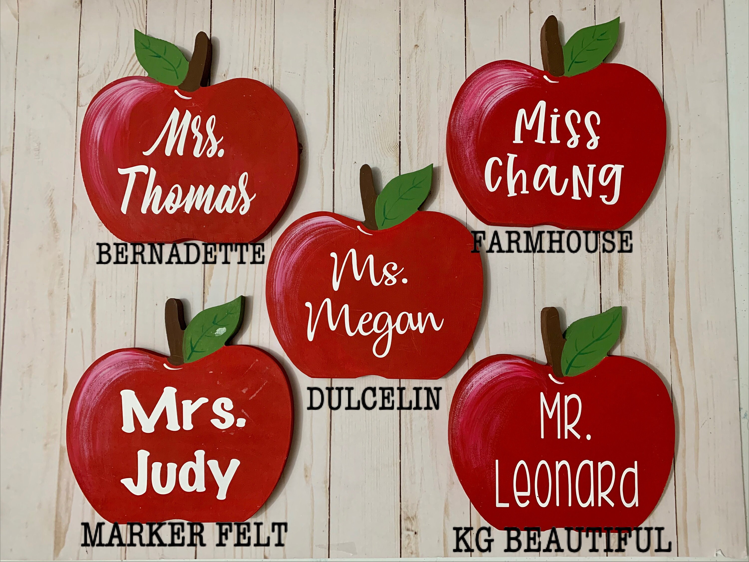 Apple Teacher Sign Apple Sign Teacher Gift Personalized | Etsy