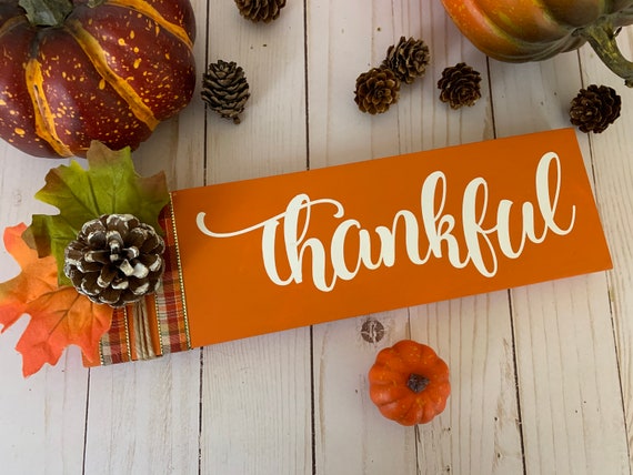 Thanksgiving decor Thanksgiving sign Thankful wood sign | Etsy