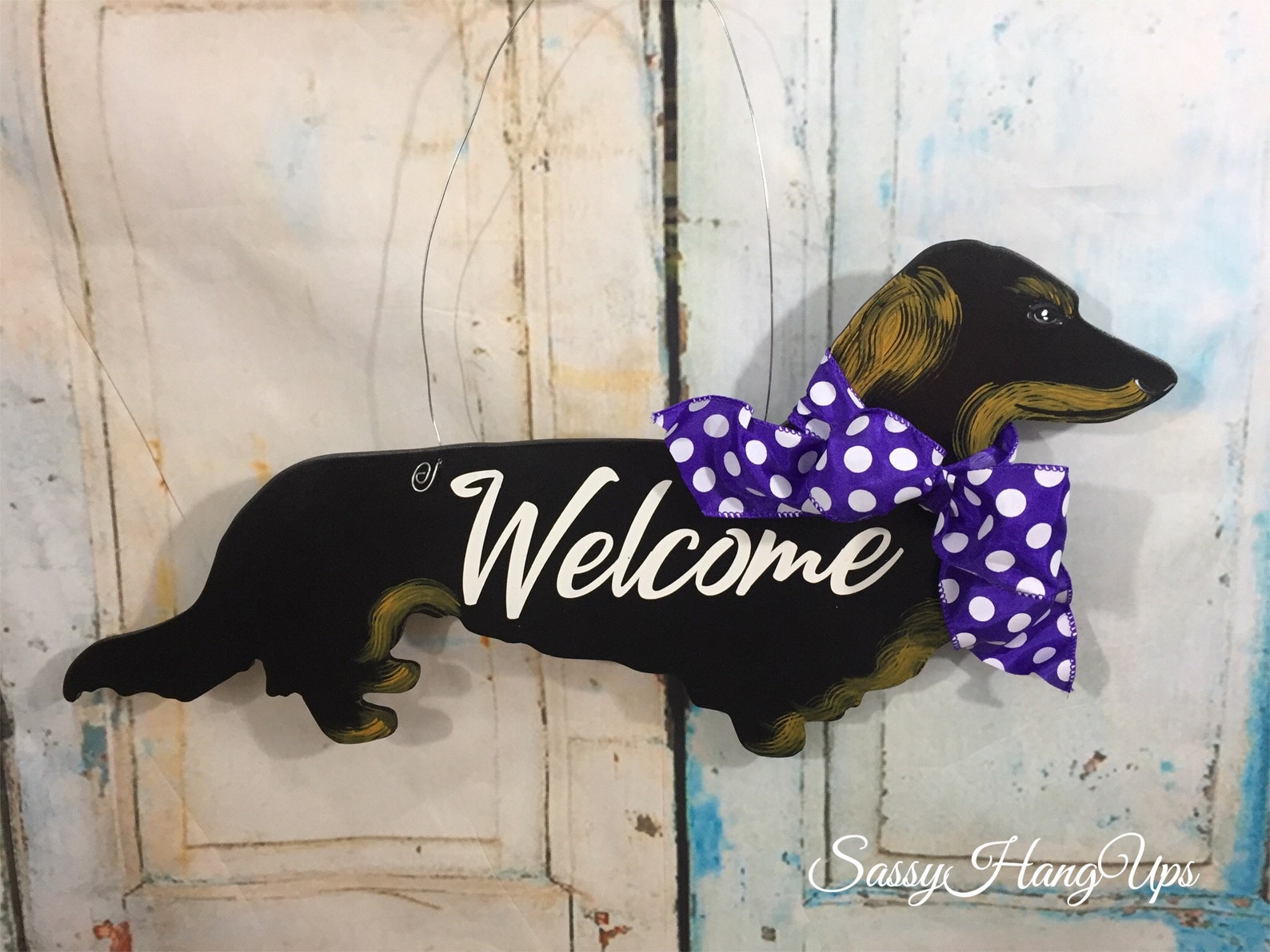 Long Haired Dachshund Door Hanger Dachshund Door Hanger Dog | Etsy