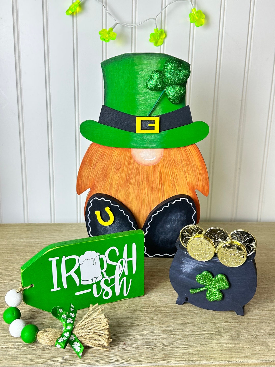 St Patrick Gnome, Gnome Shelf Sitter, Irish Gnome, St Patrick Gnome ...