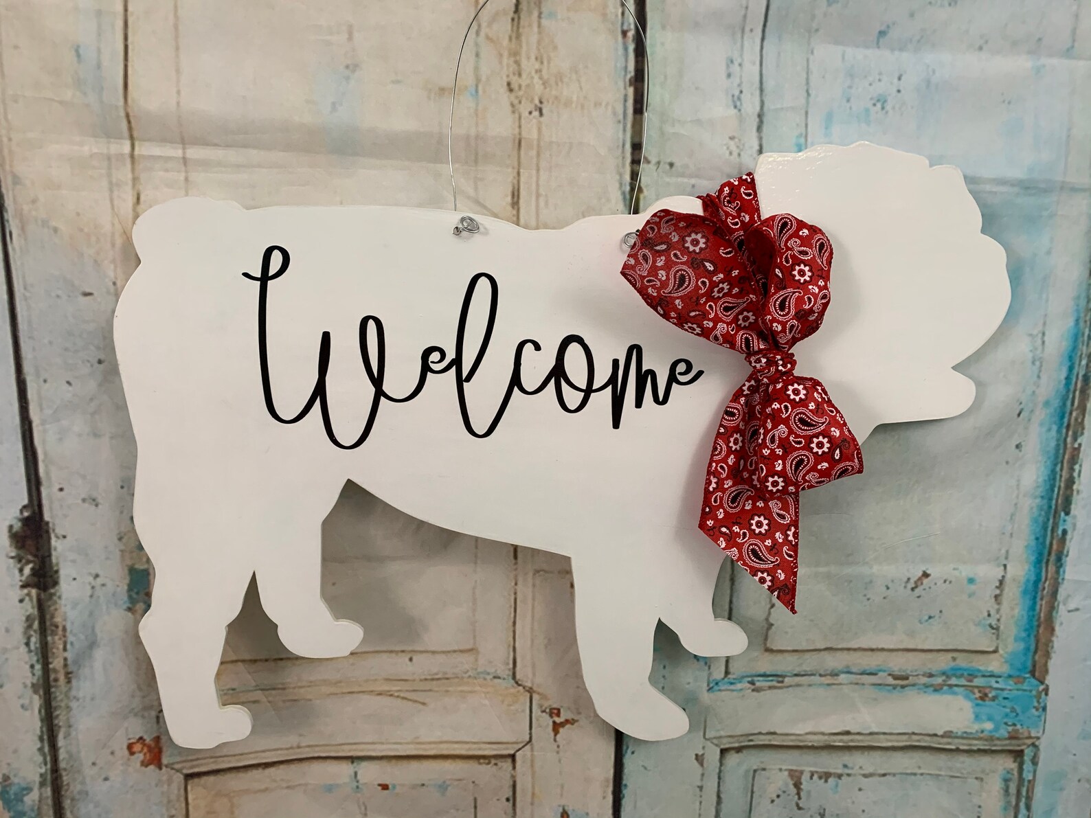 English Bulldog Door Hanger, English Bulldog, English Bulldog Decor ...