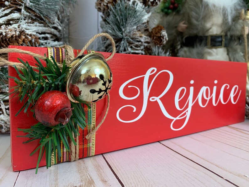 Christmas Sign Christmas Decor Rejoice Christmas Sign - Etsy