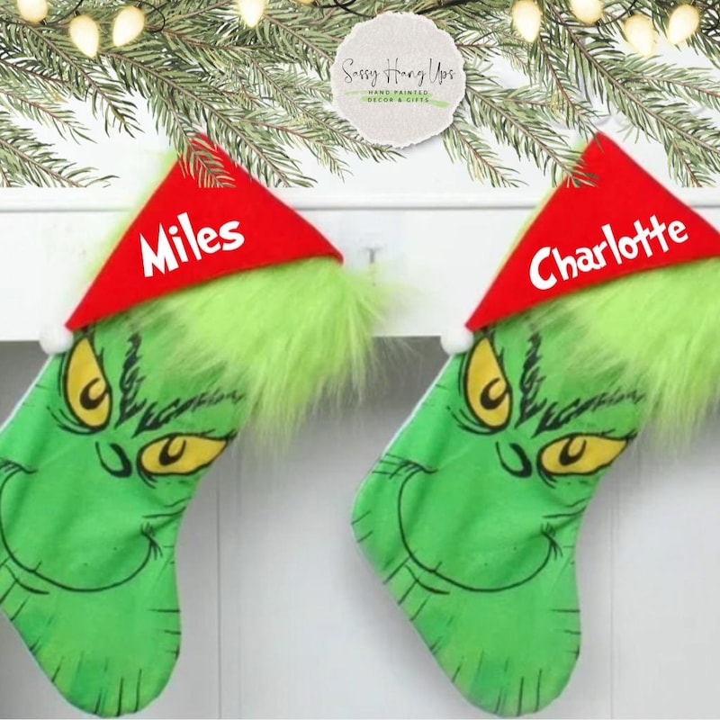 Grinch Christmas Stocking - Etsy