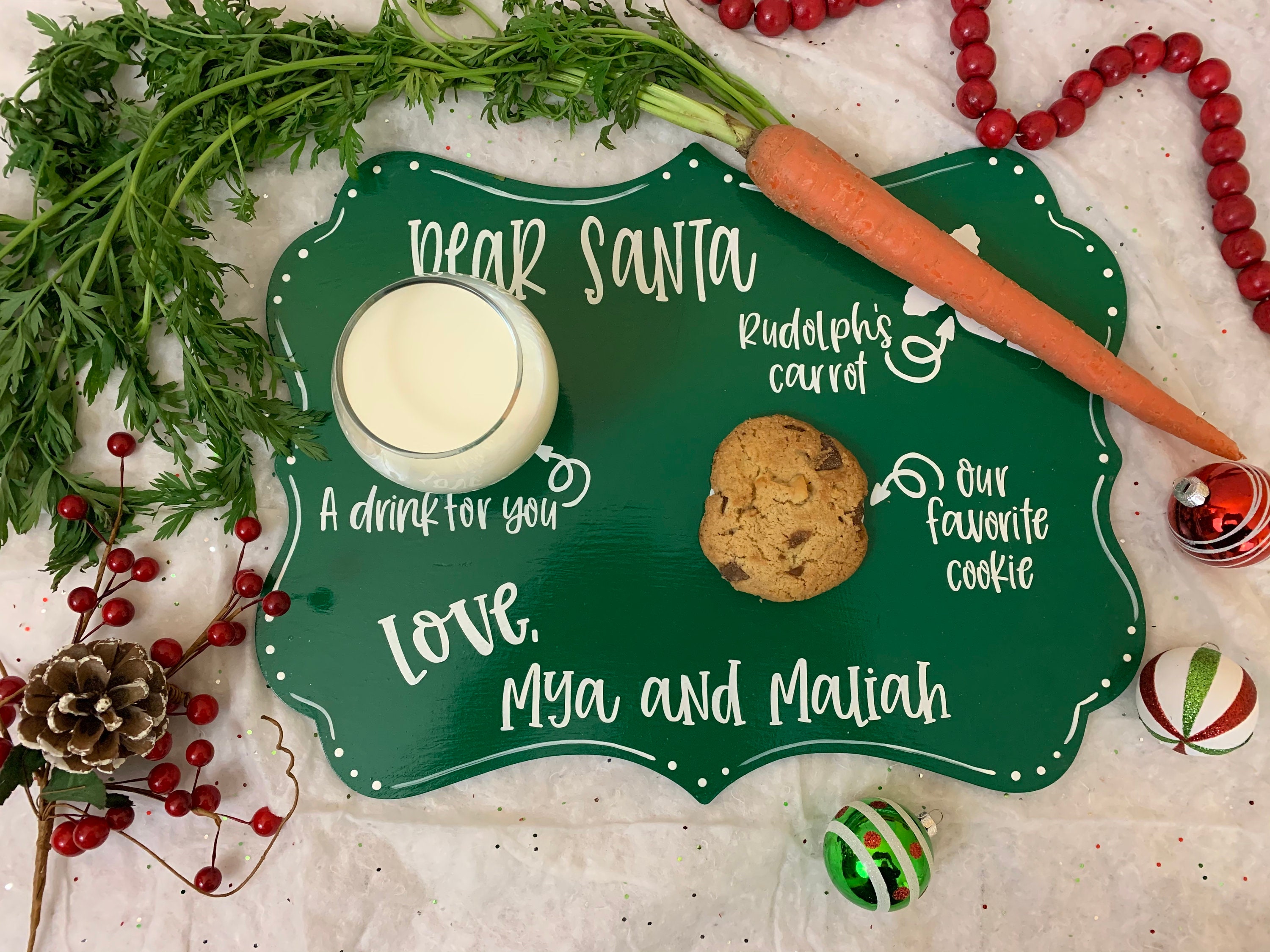 Santa Tray Santa Cookie Tray Santa Treat Tray Cookies for | Etsy