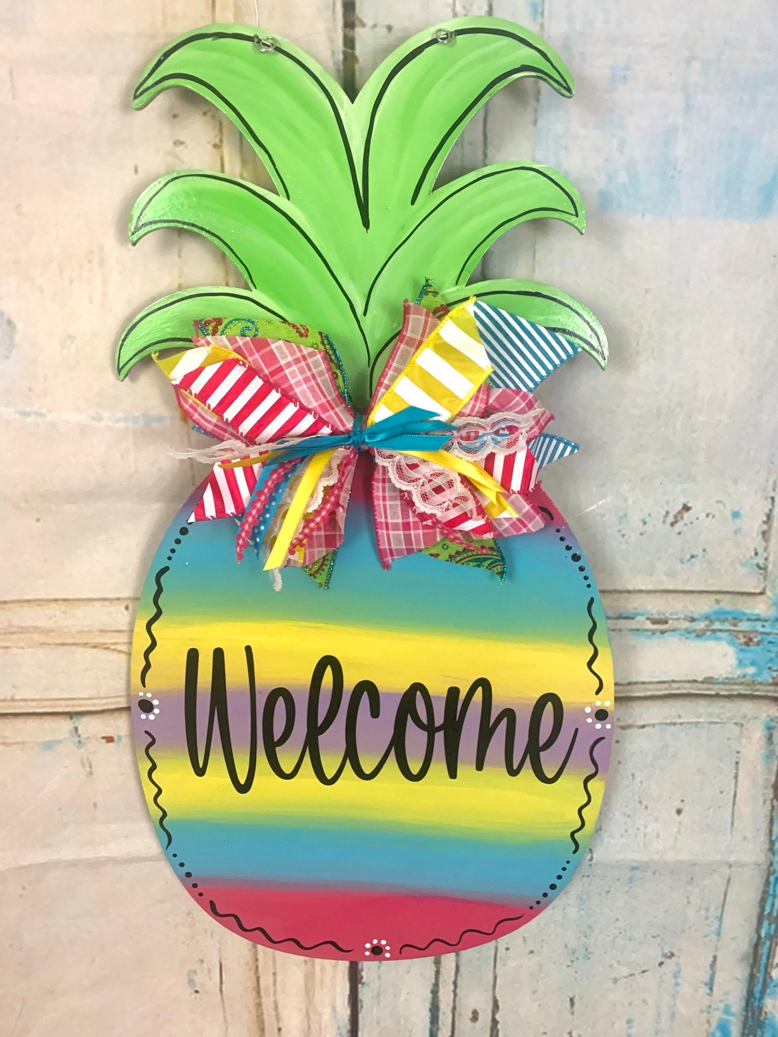 Summer Door Hanger, Pineapple Door Hanger, Welcome Door Hanger ...