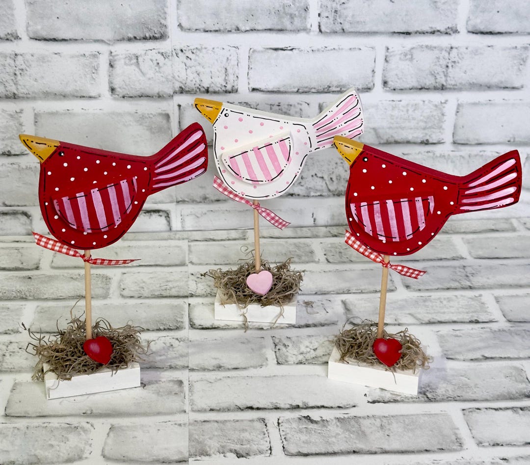 Valentines Day; Valentine's Day Decor; Sweetheart, Spring Birds, Love ...