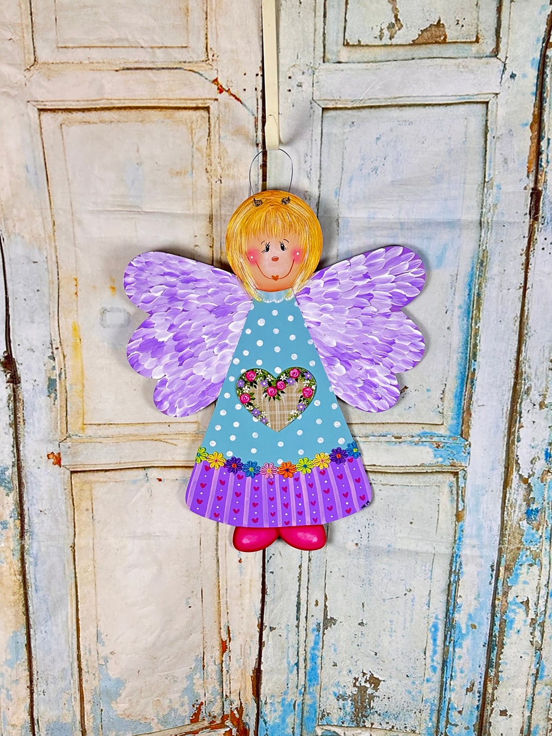 Spring Door Hanger, Angel Door Hanger, Spring Angel, Angel, Springtime ...