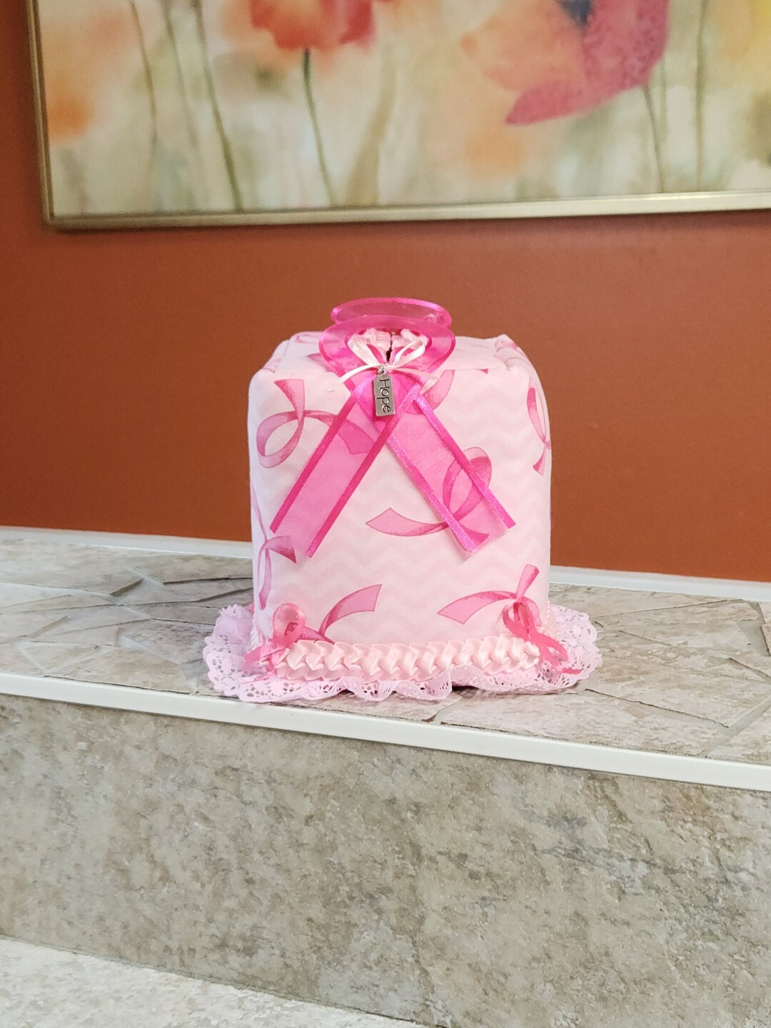 Tissue Box Cover Breast Cancer Awareness Hope Believe Love Faith Fight ...