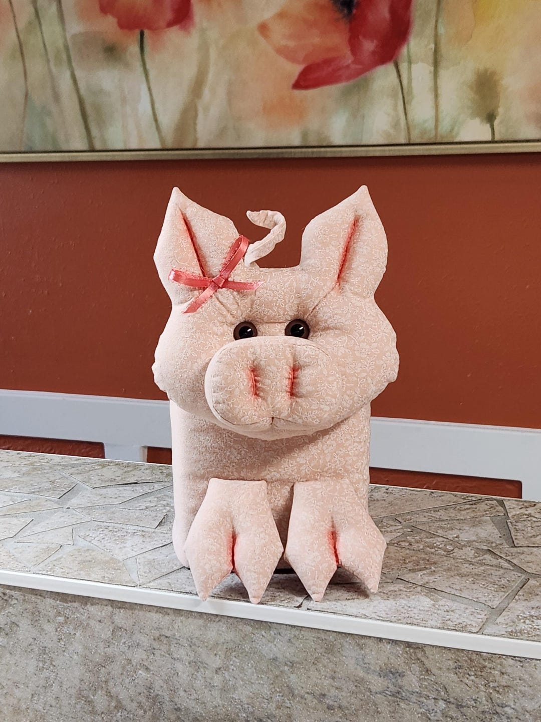 Handmade Peach Pig Tissue Box Cover: Country Kitchen Decor - Etsy
