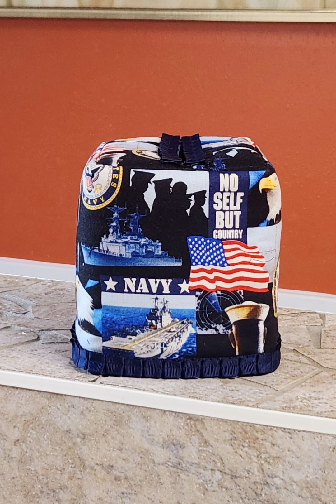 Handmade US Navy Fabric Tissue Box Cover - Etsy